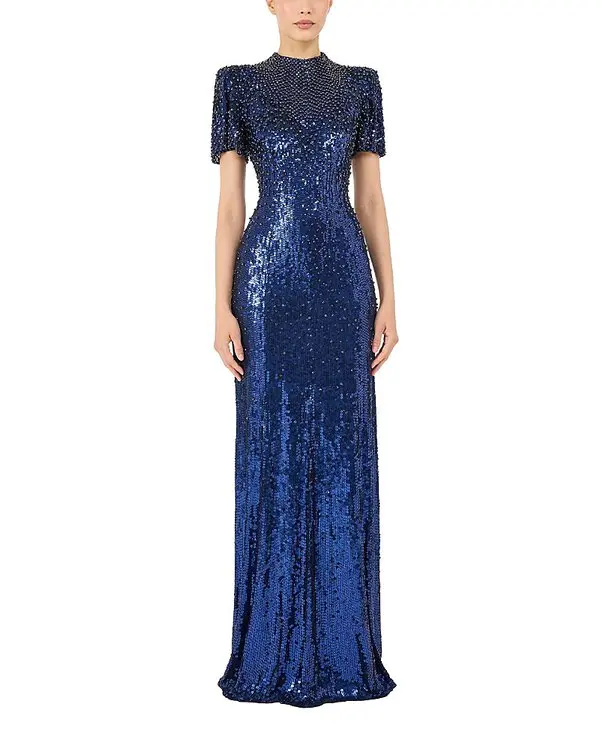 Jenny Packham Jourdain Sequin-embellished Gown - Midnight Kiss