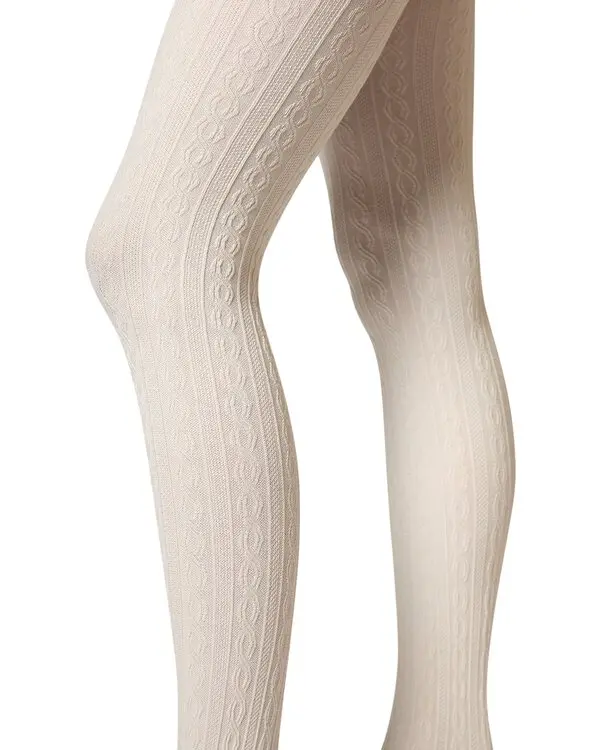 STEMS Cable Knit Tights - Ivory