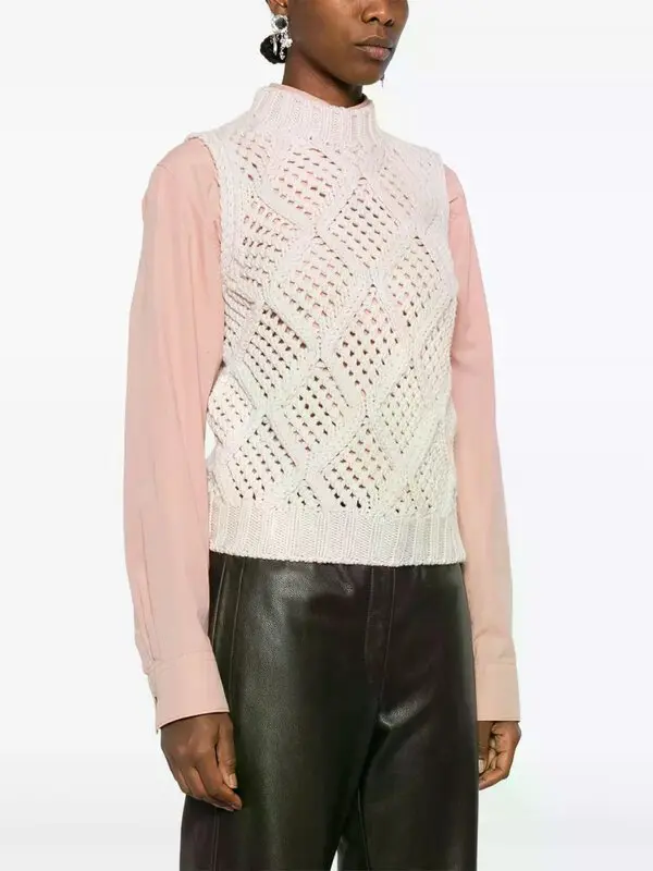 Eleventy Cable-knit Sleeveless Top