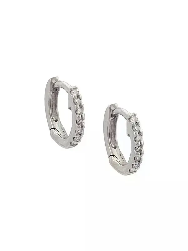 DANA REBECCA DESIGNS 14kt White Gold Diamond Huggie Earrings - Silver