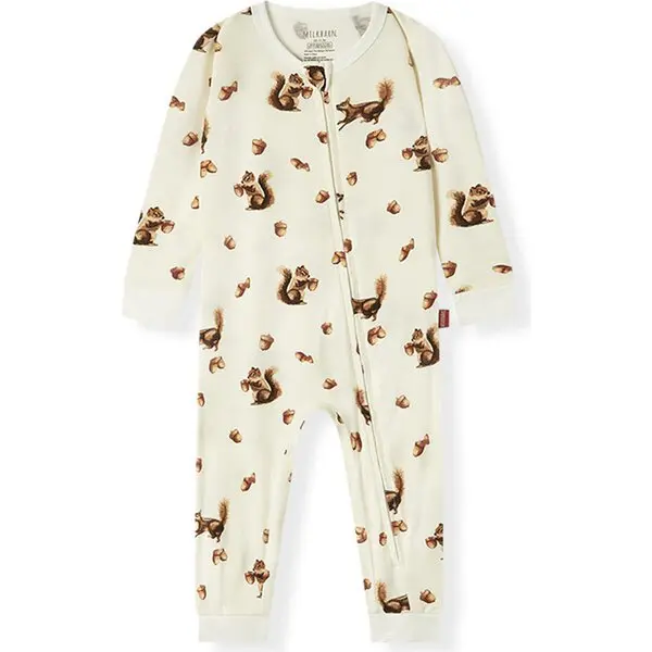 MILKBARN Luxe Stretch Zipper Pajama - Chipmunk