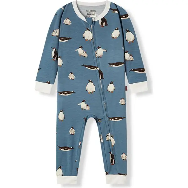 MILKBARN Luxe Stretch Zipper Pajama - Penguin