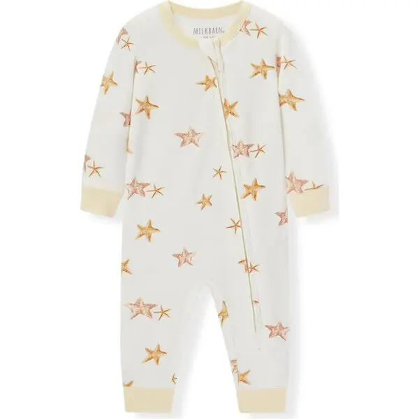 MILKBARN Luxe Stretch Zipper Pajama - Starfish Dreams