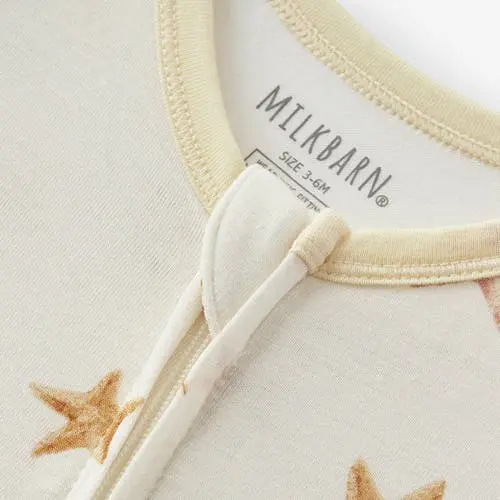MILKBARN Luxe Stretch Zipper Pajama - Starfish Dreams