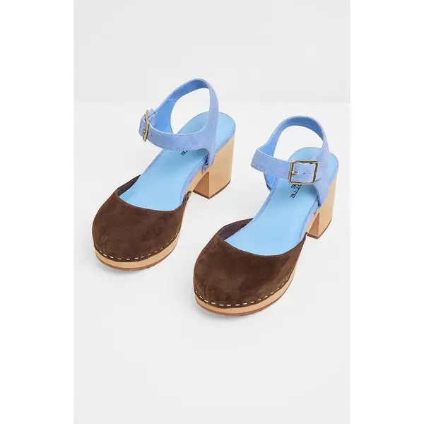 Charlotte Stone Maud Multicolor Ankle Strap Platform Clog - Umber
