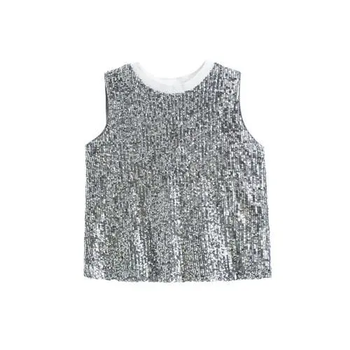TULLEEN Sequin Sleeveless Shorts Set