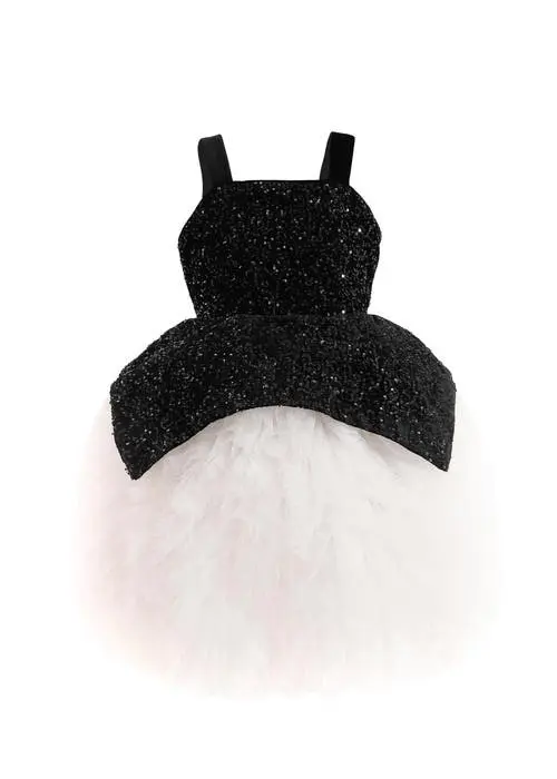 TULLEEN Glitter & Tulle Dress - Black