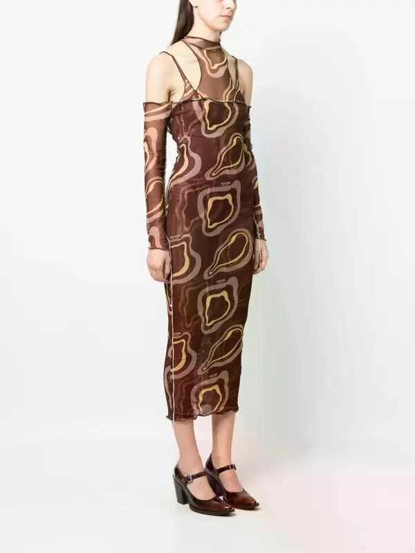 JULFER Janet Abstract-print Midi Dress
