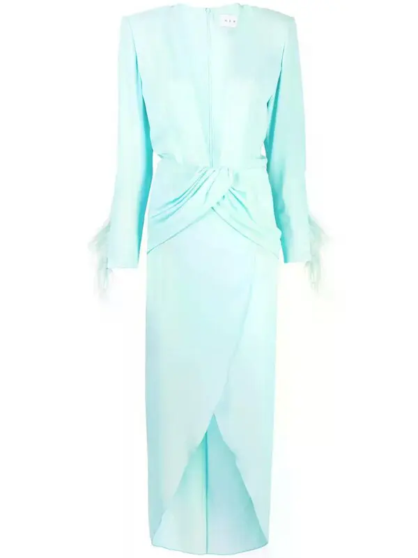 Nervi Ada Plunge-neck Gown - Blue
