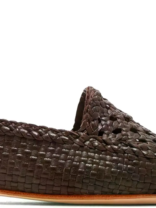 Dragon Diffusion Woven Leather Loafers
