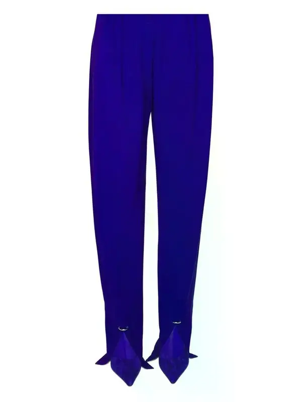 MUGLER Pleated Split-hem Trousers - Blue