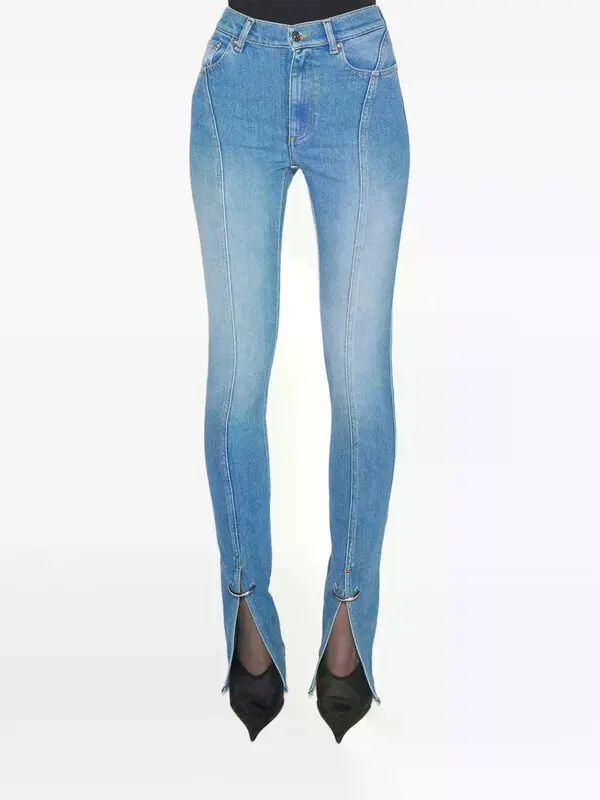 MUGLER Split-hem Seam-detail Jeans