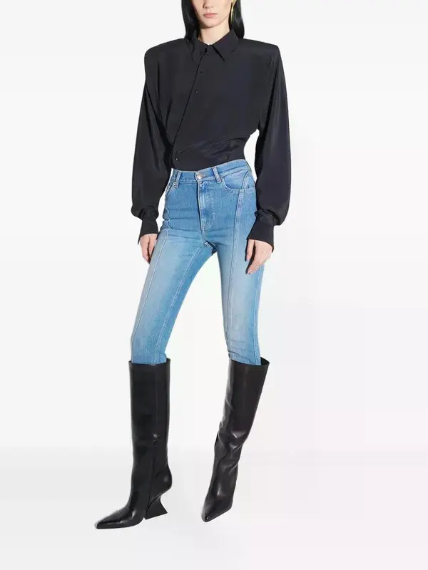 MUGLER Split-hem Seam-detail Jeans
