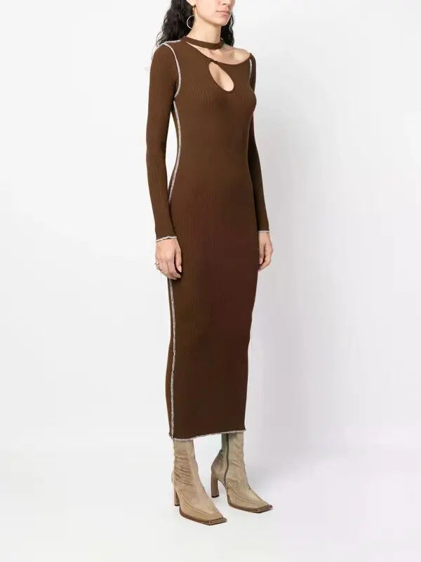 knitted sweater vest dress No Exceptions Taupe Knit Sweater Vest Mock Layered Mini Dress main image 0