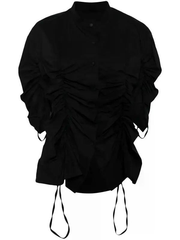BESFXXK Spread-collar Ruched Shirt