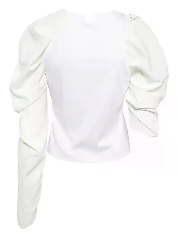 BESFXXK Asymmetric Balloon-sleeve Blouse