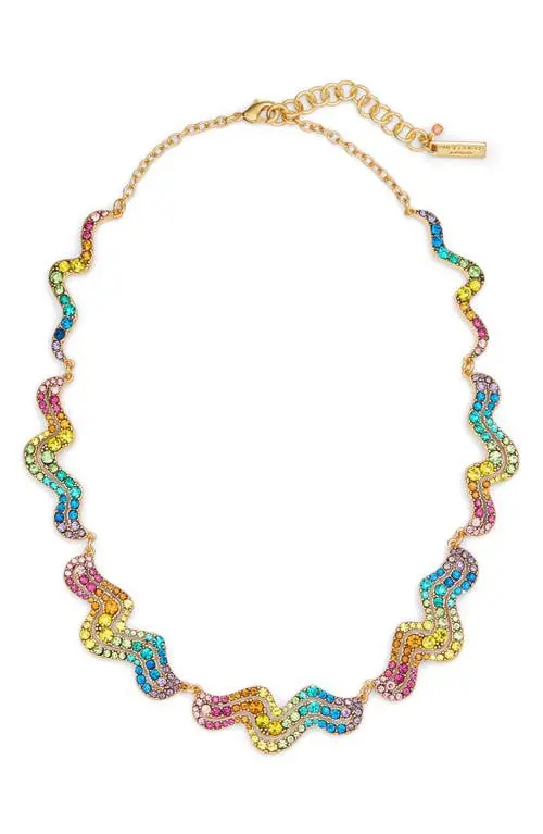 Kurt Geiger Rainbow Wave Collar Necklace - Gold/multi