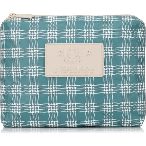 ALOHA COLLECTION Small Palaka Water-resistant Zip Pouch - Atlantic