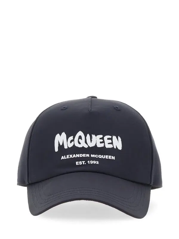 Alexander McQueen Graffiti Logo Cap - Blue