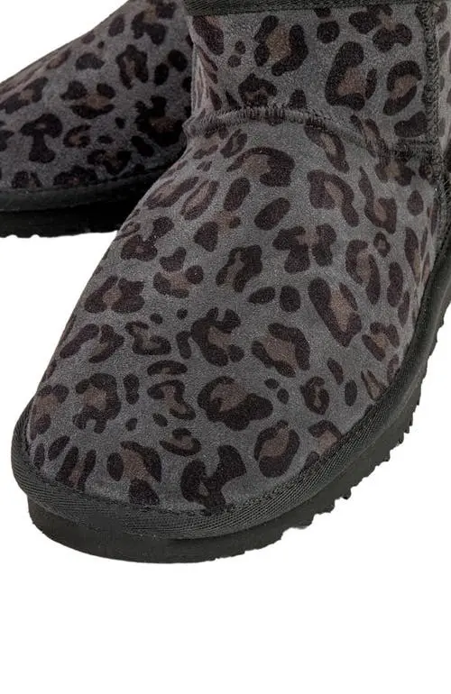 FOREVER & ALWAYS SHOES Forever & Always Zaz Leopard Print Leather Ankle Boots - Black Leather