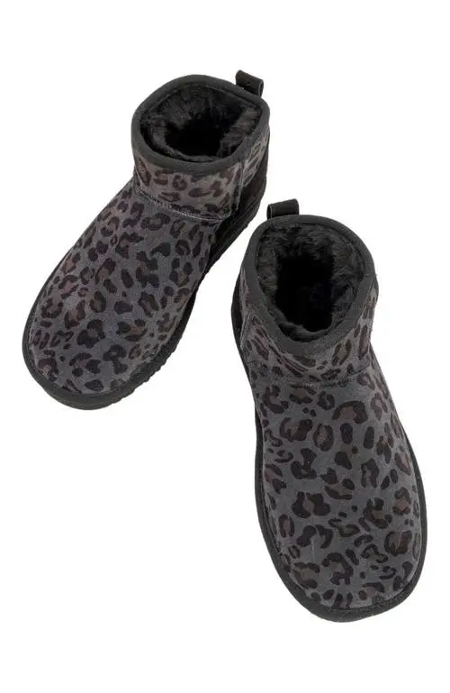 FOREVER & ALWAYS SHOES Forever & Always Zaz Leopard Print Leather Ankle Boots - Black Leather