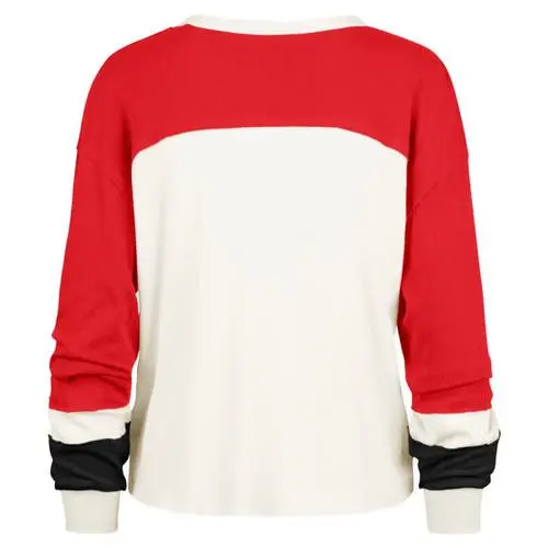 '47 Wisconsin Badgers Double Header Curve Raglan Long Sleeve T-shirt