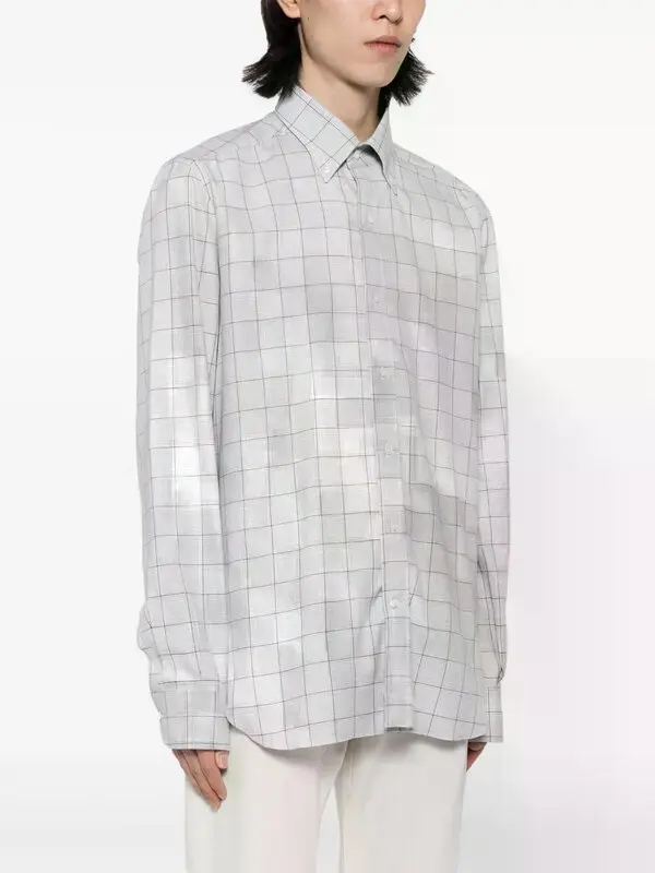 Luciano Barbera Check-pattern Cotton Shirt