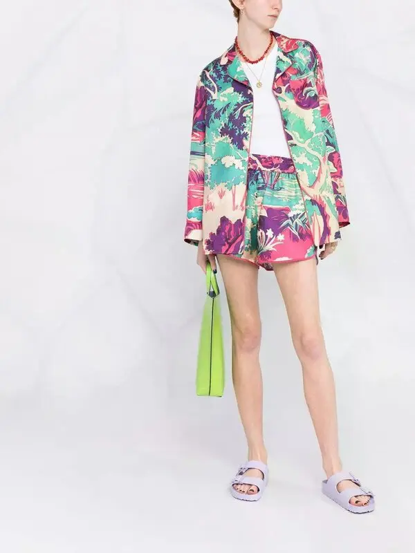 Red Valentino Abstract-print Silk Shirt