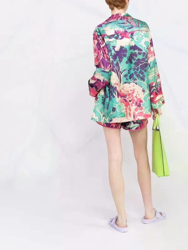 Red Valentino Abstract-print Silk Shirt