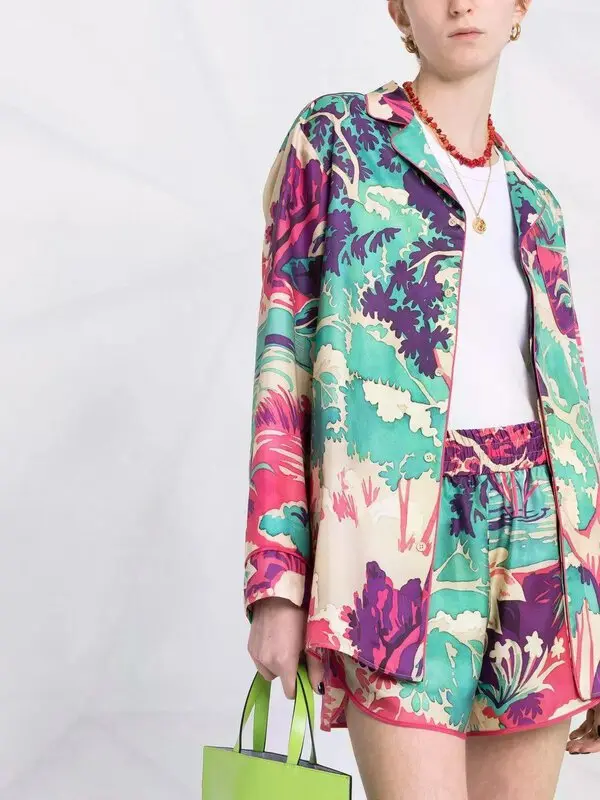Red Valentino Abstract-print Silk Shirt