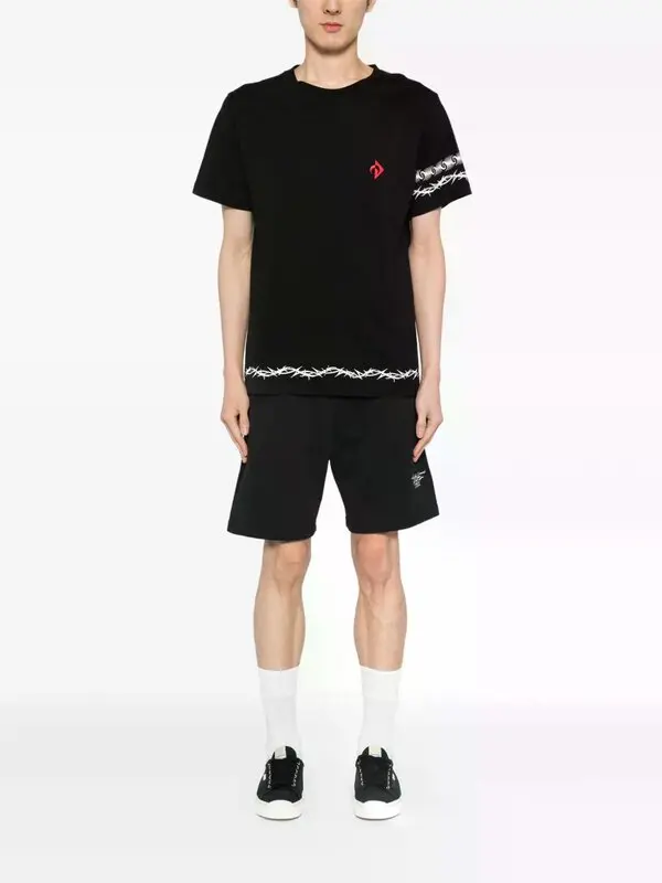 PHOBIA Embroidered Logo Cotton Shorts