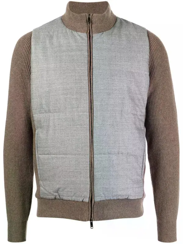 Luciano Barbera Panelled Ribbed-knit Jacket