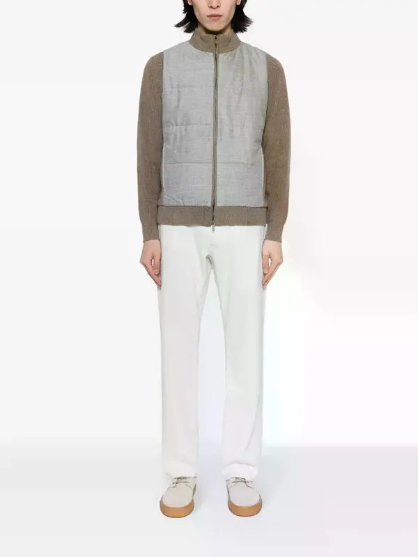 Luciano Barbera Panelled Ribbed-knit Jacket