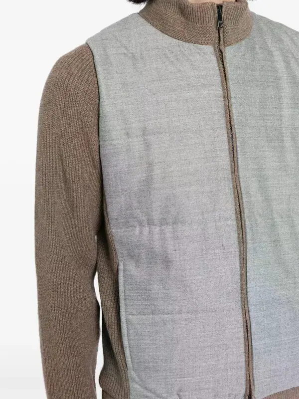 Luciano Barbera Panelled Ribbed-knit Jacket