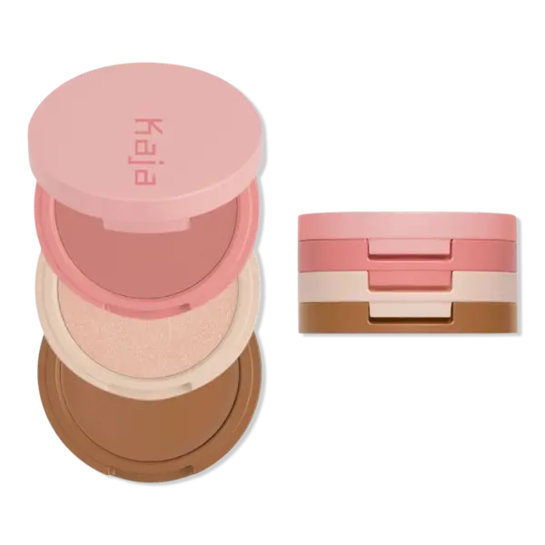 KAJA Play Bento Cream Bronzer, Powder Blush & Highlighter Trio - Butter Up