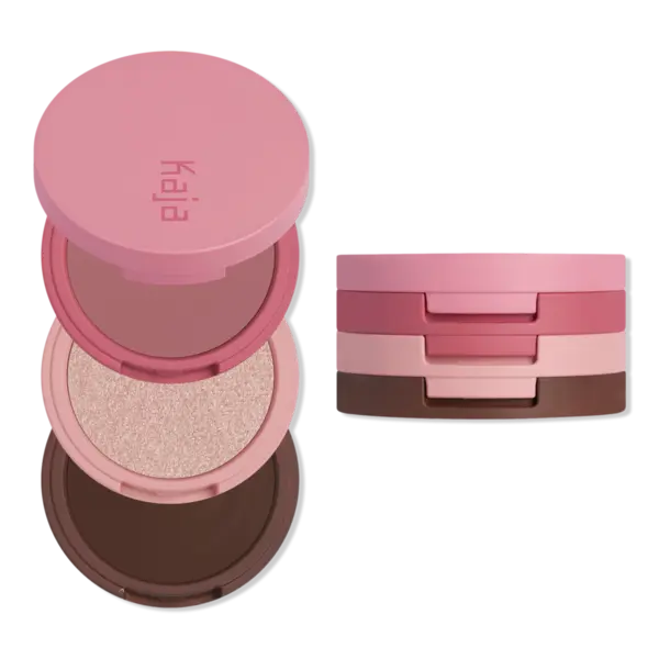 KAJA Play Bento Cream Bronzer, Powder Blush & Highlighter Trio - Dolce Cappuccino 2.5