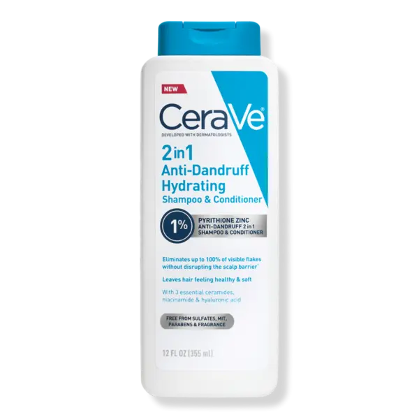 Cerave 2-in-1 Anti-dandruff Hydrating Shampoo And Conditioner - One-color