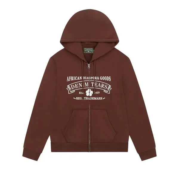 DENIM TEARS Adg Zip Hoodie - Brown