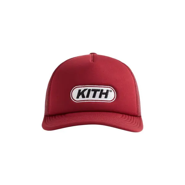 Kith Poly Foam Logo Patch Trucker Hat - Red