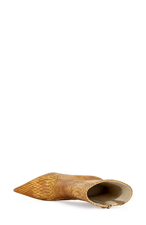 AZALEA WANG Calean Snakeskin Embossed Bootie