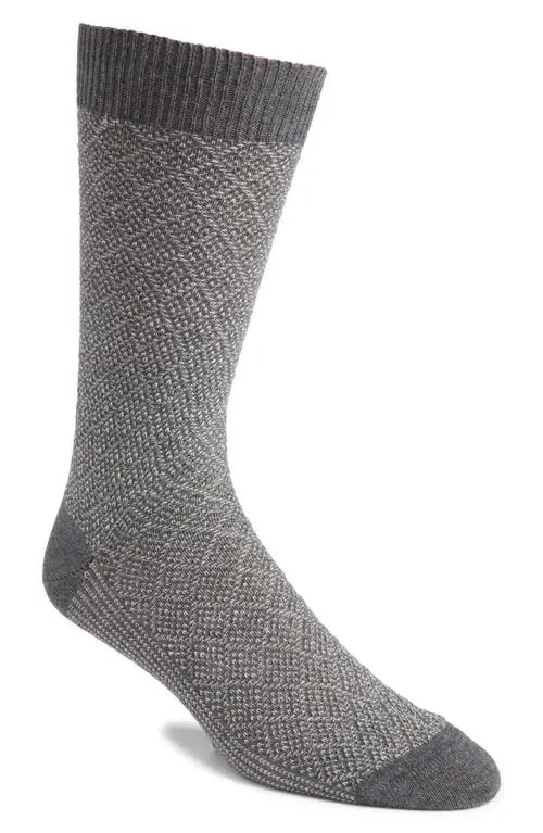 Canali Geo Jacquard Cotton Dress Socks - Grey
