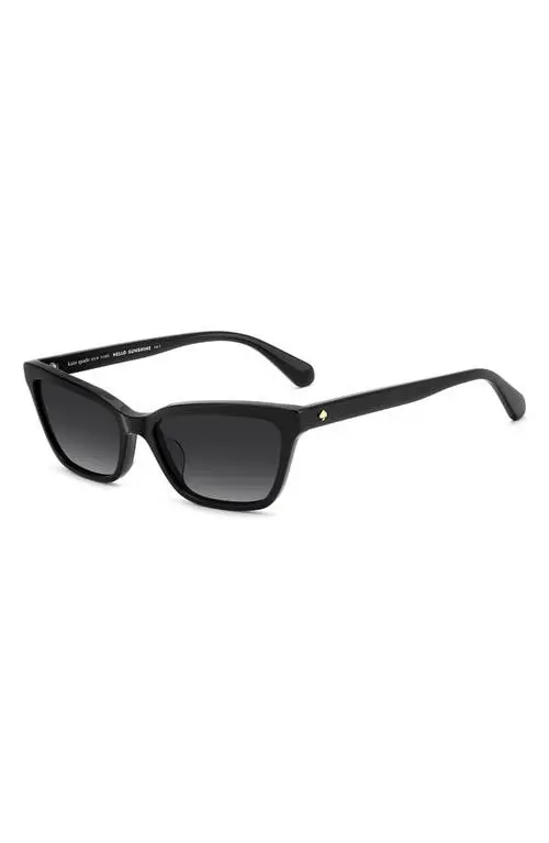 Kate Spade New York 55mm Gradient Rectangular Sunglasses - Black/dark Grey Sf