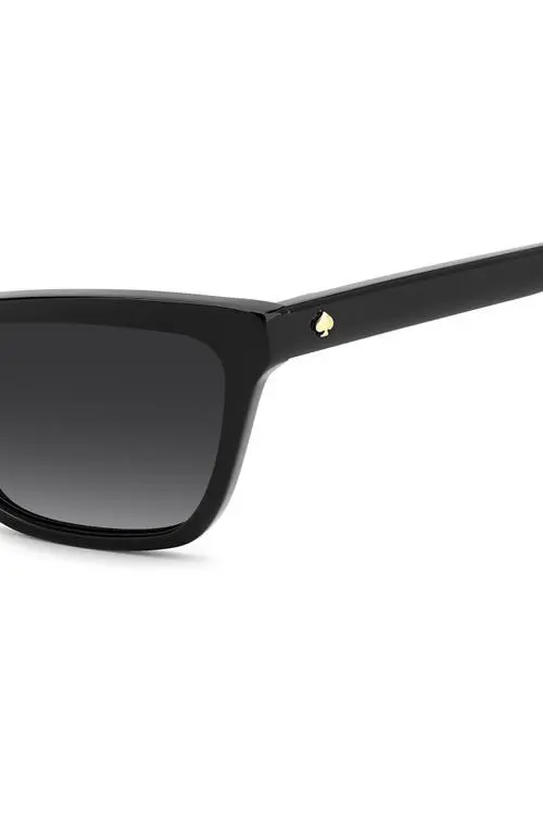 Kate Spade New York 55mm Gradient Rectangular Sunglasses - Black/dark Grey Sf
