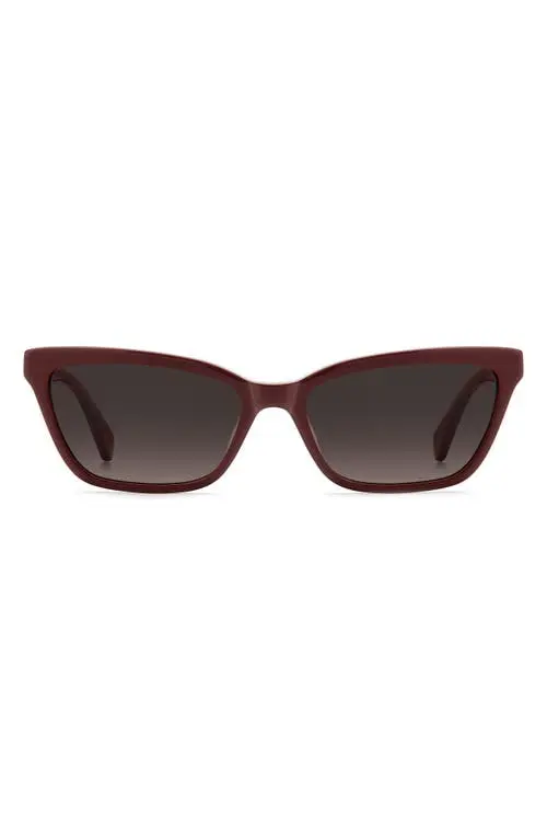 Kate Spade New York 55mm Gradient Rectangular Sunglasses - Burgundy Gold/brown Sf