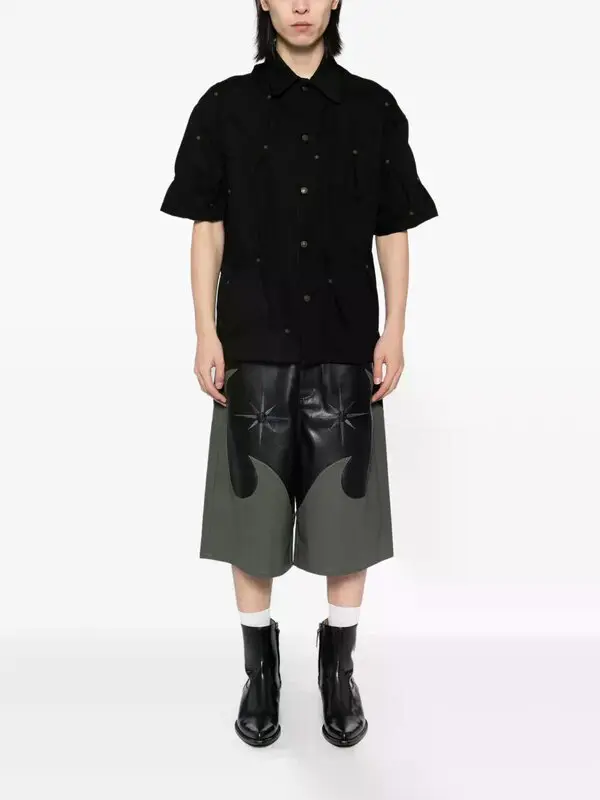 KUSIKOHC Multi-rivet Denim Short Sleeves Shirt