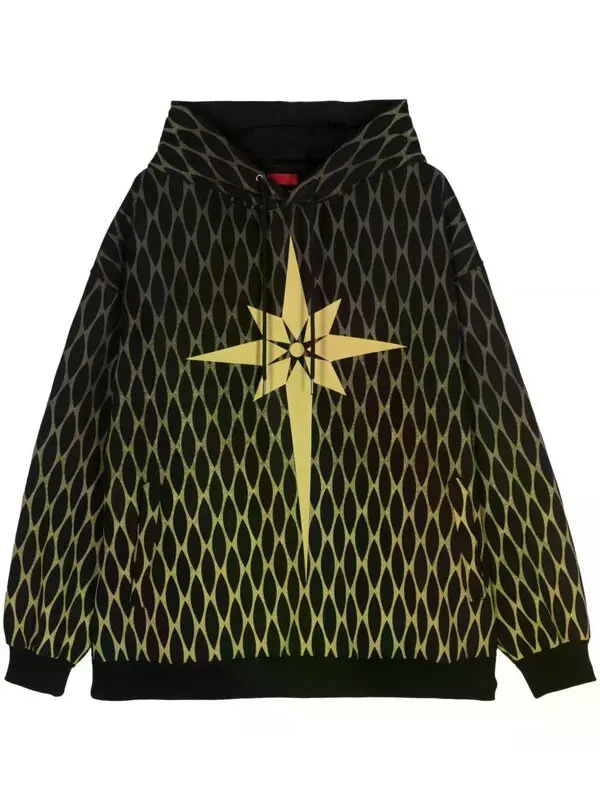 KUSIKOHC Origami-print Cotton Hoodie