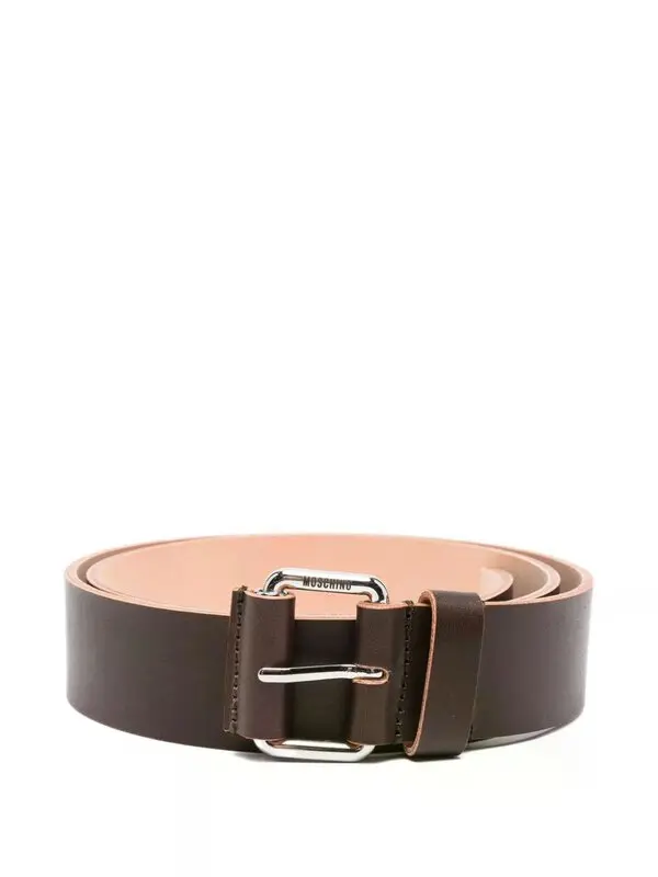 Moschino Leather Buckle Belt - Brown