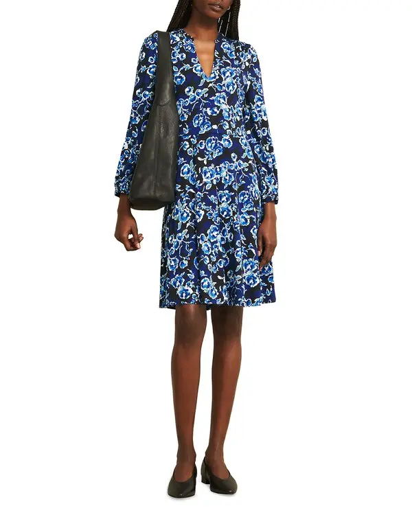 Hobbs London Harper Jersey Dress In Navy Multi - 46% Off | Editorialist