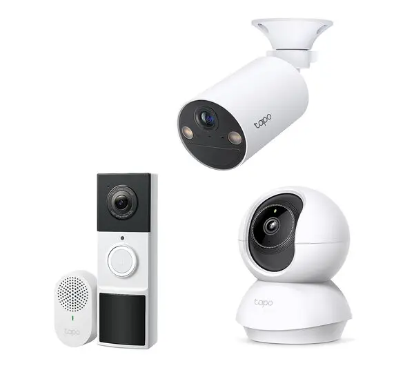 TP-LINK Indoor & Outdoor Camera With Doorbell Bundle - One-color