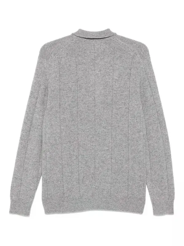 Eleventy Ribbed Polo Shirt - Grey